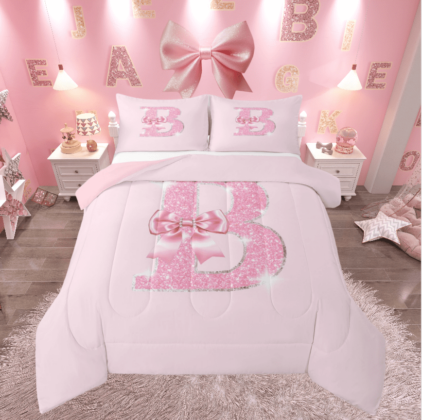 Castle Fairy Personalized Initial Girl 3 Pieces Queen Comforter Set ...