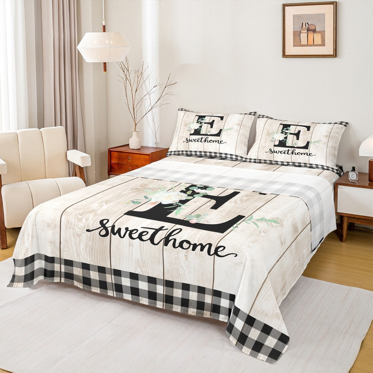 Castle Fairy Personalized Initial Girl 4-Piece Full Size Sheets,Lodge ...