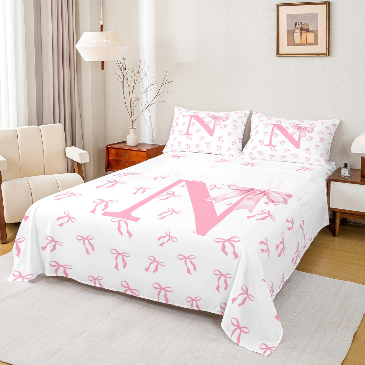 Castle Fairy Personalized Initial Girl 4 Pieces Queen Sheet Sets,Kawaii ...