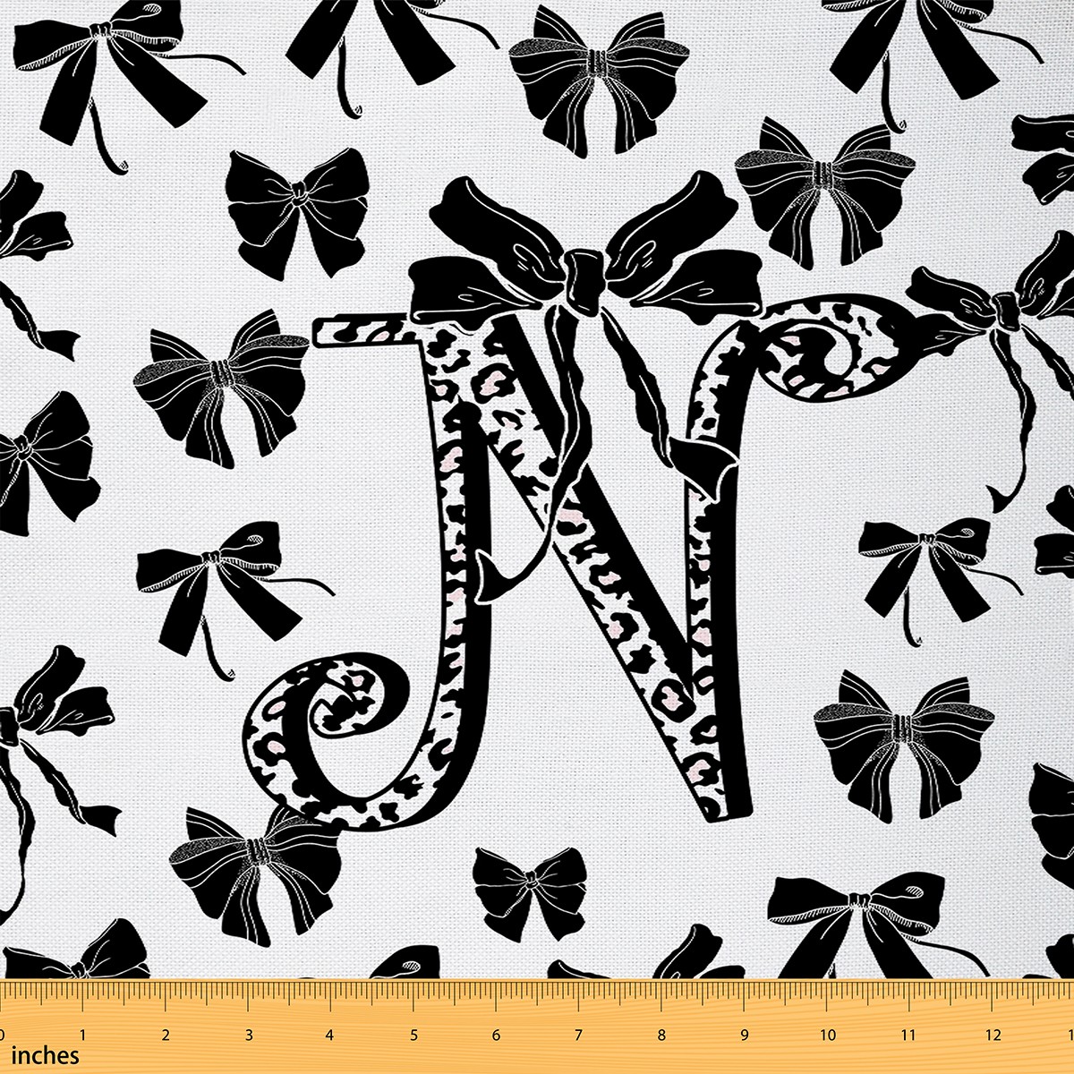 Castle Fairy Personalized Initial Girl Fabric by the Yard 2 Yards,Black ...