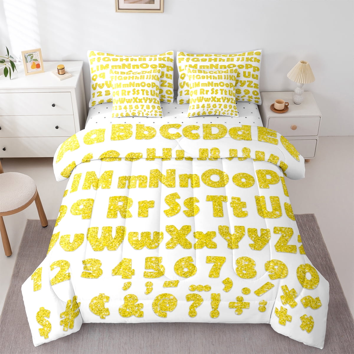 Castle Fairy Personalized Initial Letter Boy Girl 7 Pieces Bedding ...