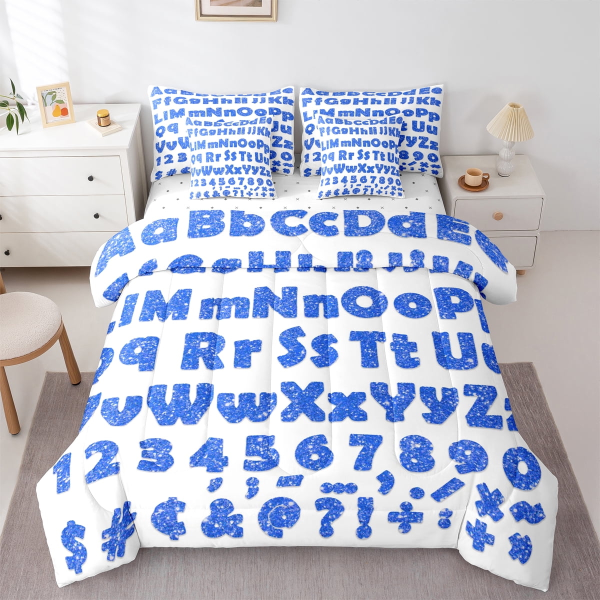 Castle Fairy Personalized Initial Letter Boy Girl 7 Pieces Bedding ...