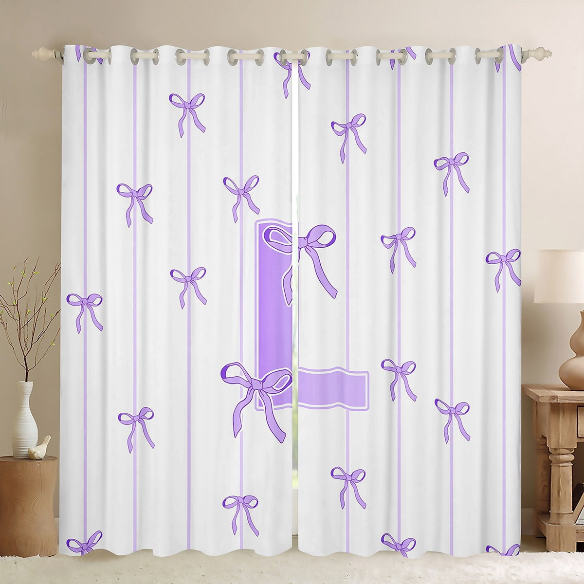 Castle Fairy Personalized Initial Letter L Curtains Pack Of 2 (42X84 ...