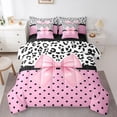 Castle Fairy Pink Bow Bedding Comforter Set,Black Polka Dots Queen ...