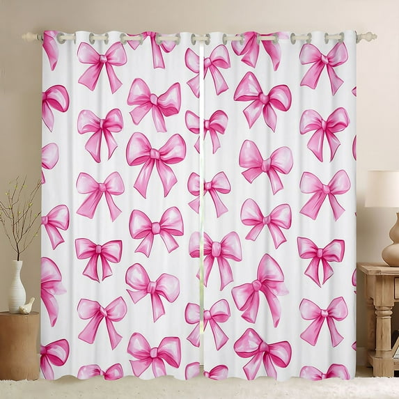 Castle Fairy Pink Bow-Tie Curtains Pack of 2 (42x84 Each),Dreamy ...