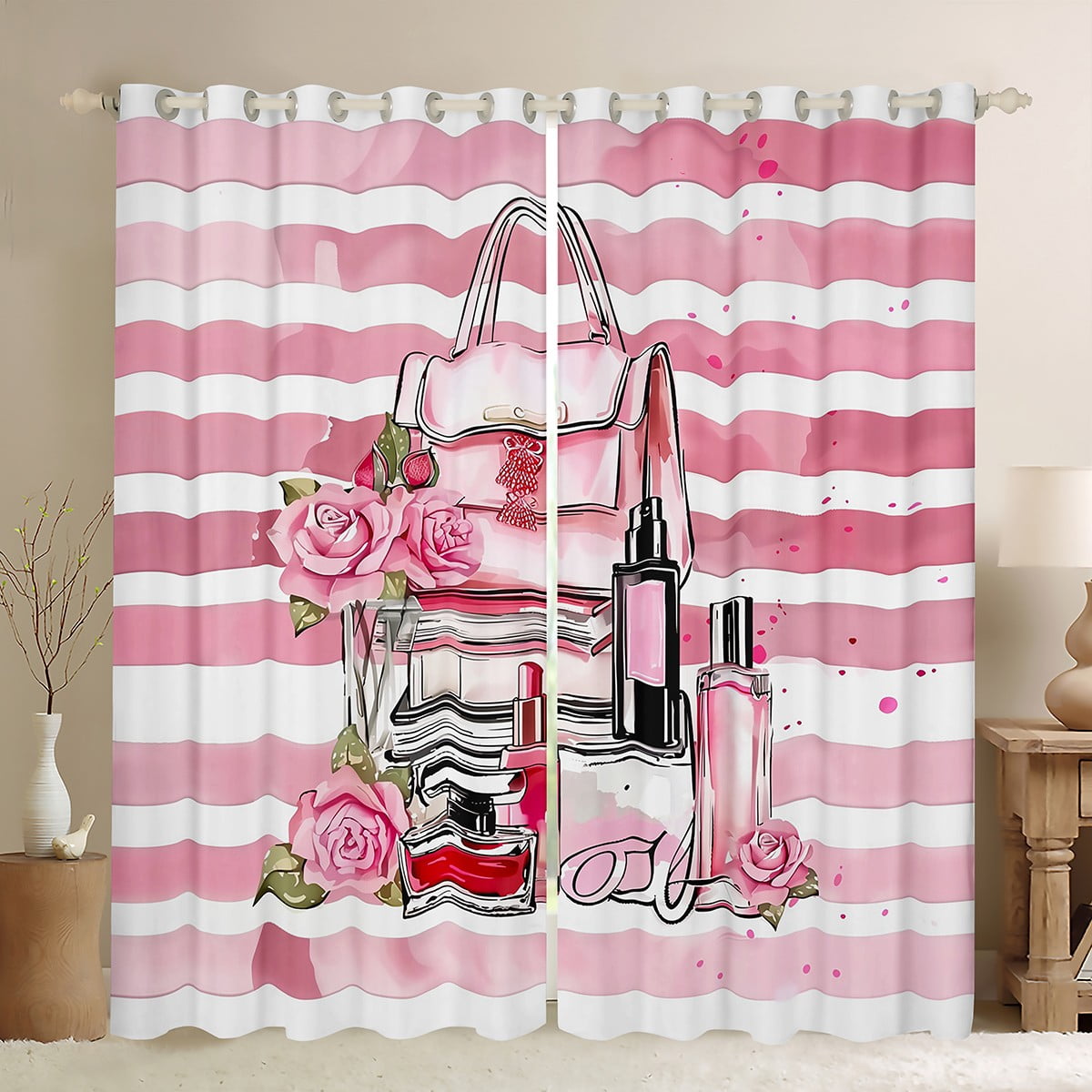 Castle Fairy Pink Fashion Blackout Curtains Set of 2 (52x84 Each),Rose ...