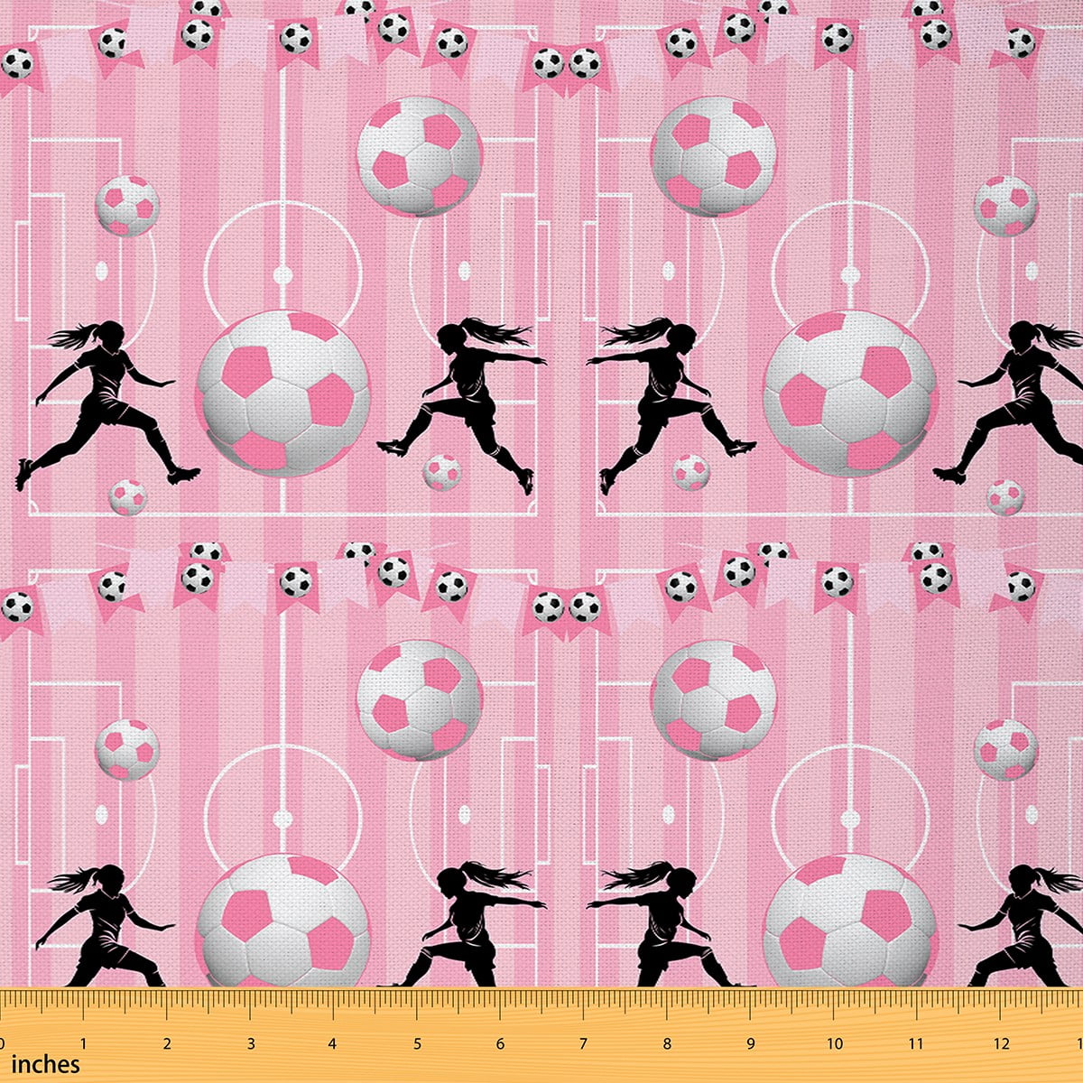 Castle Fairy Pink Soccer Girl Fabric by the Yard 3 Yards,Sport Theme ...