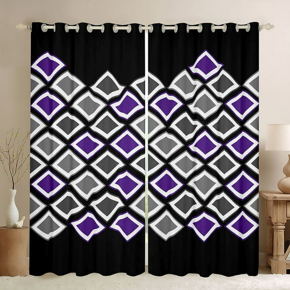 Castle Fairy Plaid Blackout Curtains Set of 2 (52x84 Each),Checkered ...