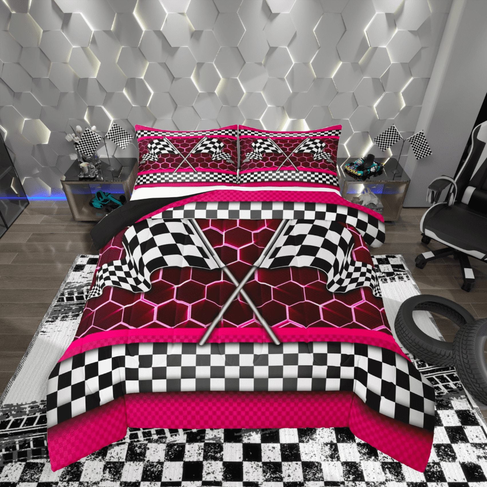 Castle Fairy Plaid Flag 3-Piece Full Size Comforter Sets for Teenagers ...