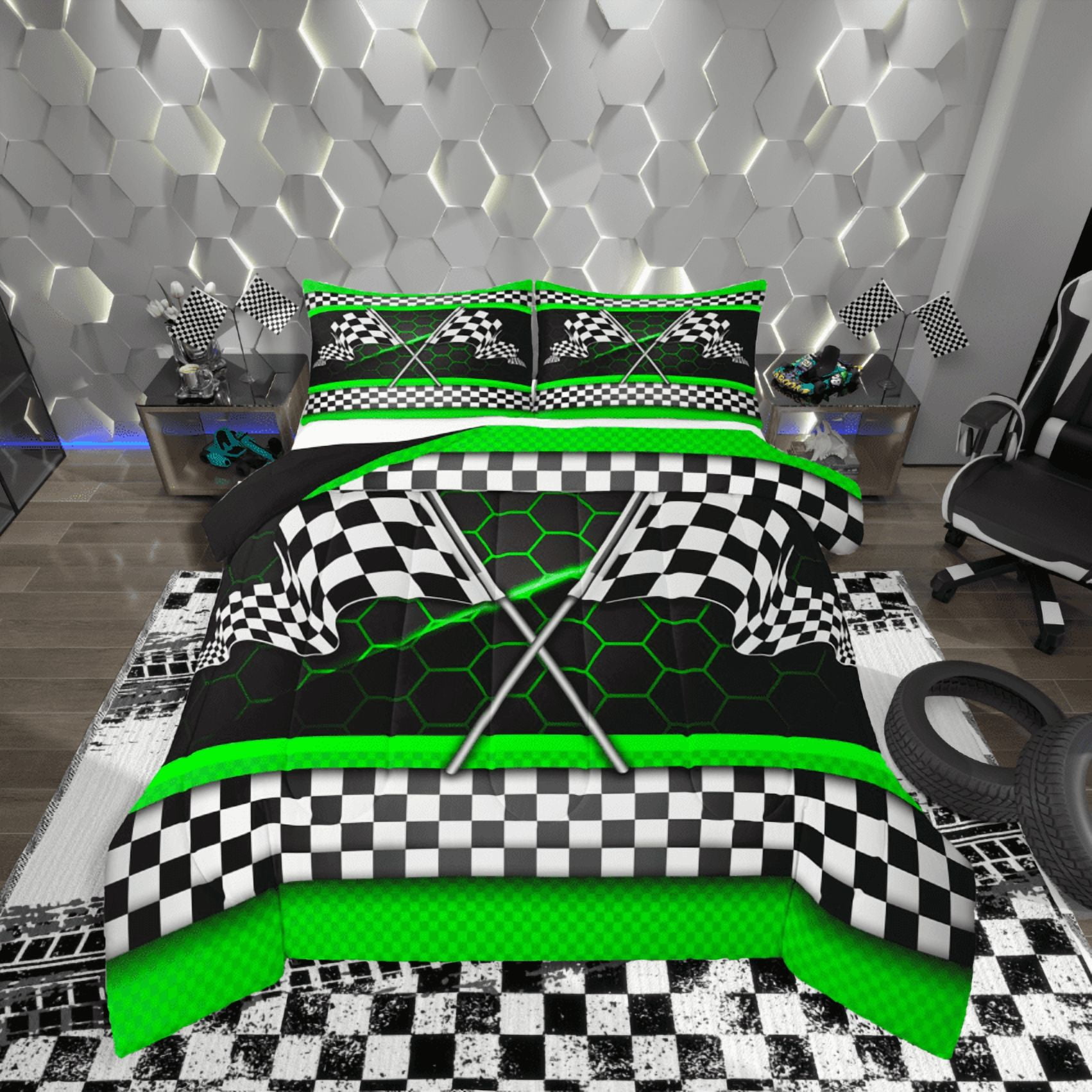 Castle Fairy Plaid Flag 3 Pieces Queen Comforter Set for Teenagers ...