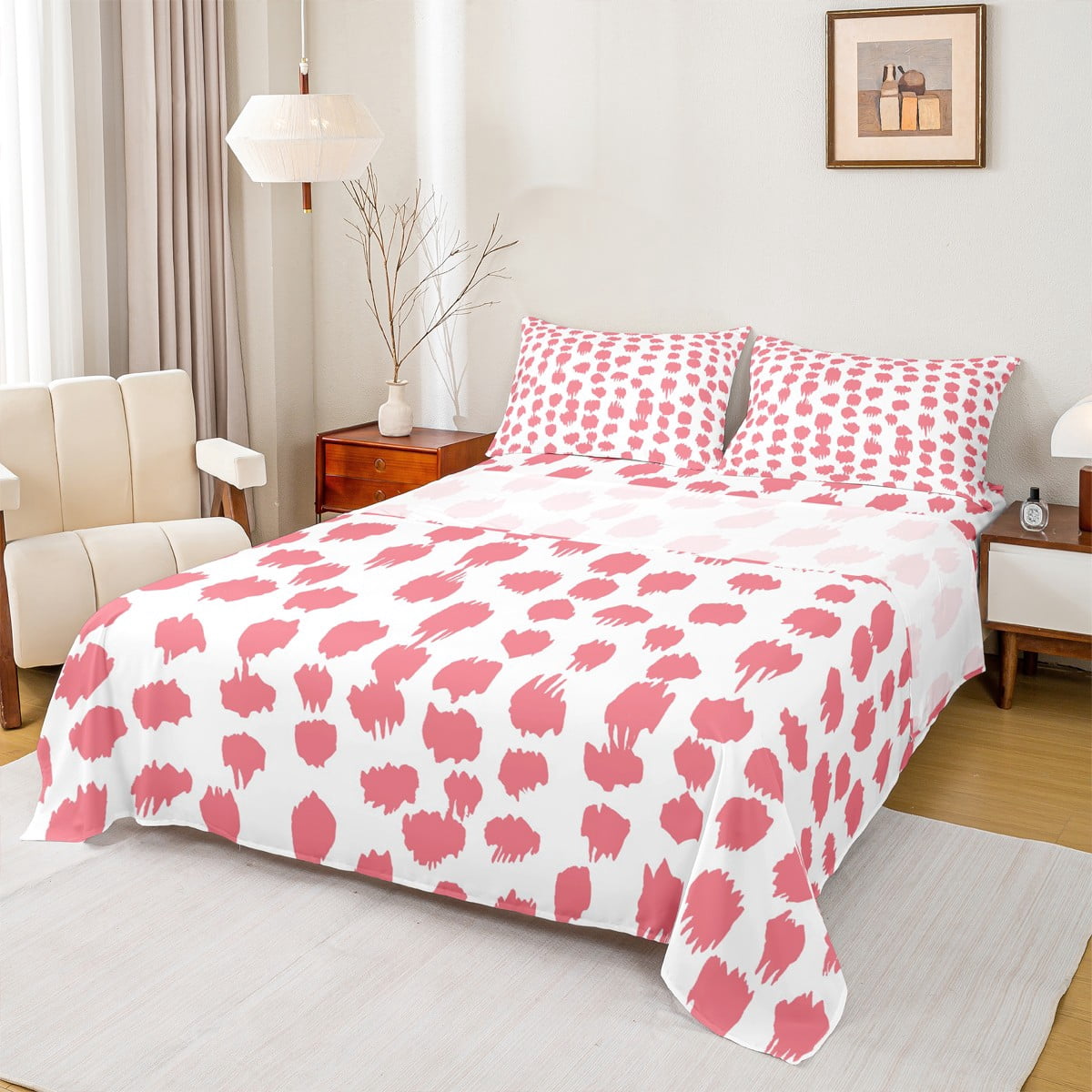 Castle Fairy Polka Dots 4 Pieces Queen Sheet Sets,Abstract Artwork ...