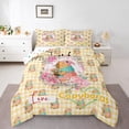 Castle Fairy Preppy Cartoon Capybara Queen Comforter Set,Floral Rose ...