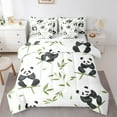 Castle Fairy Preppy Cartoon Panda Bedding Comforter Set,Green Leaves ...