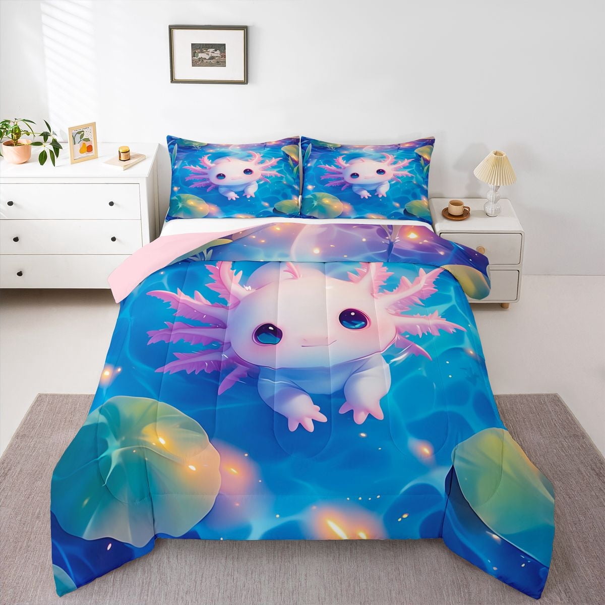 Castle Fairy Preppy Cartoon Salamander Twin Comforter Sets,Animal ...