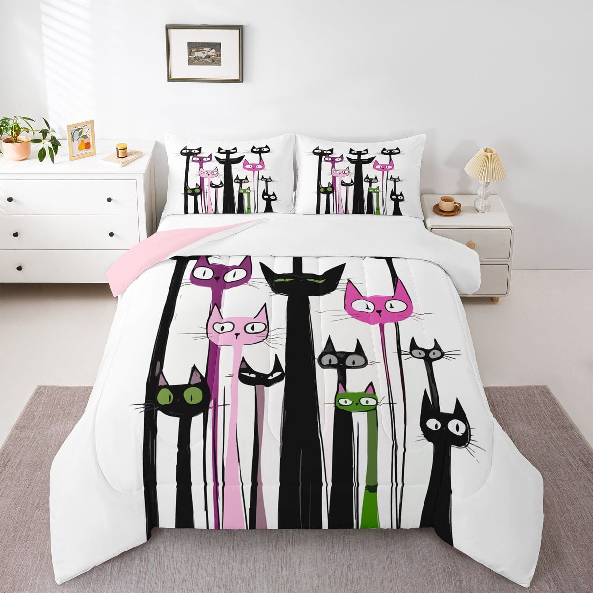 Castle Fairy Preppy Child Cute Animal Cats Twin Comforter Sets,Cartoon ...