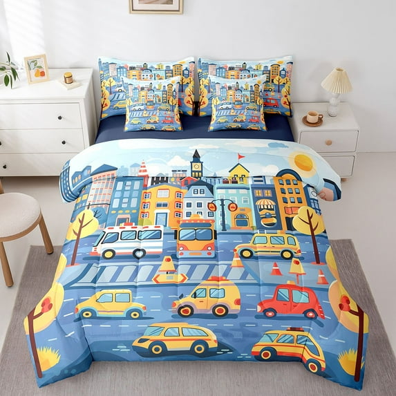 Castle Fairy Preppy Children Cartoon Car Bedding Comforter Set,Car ...