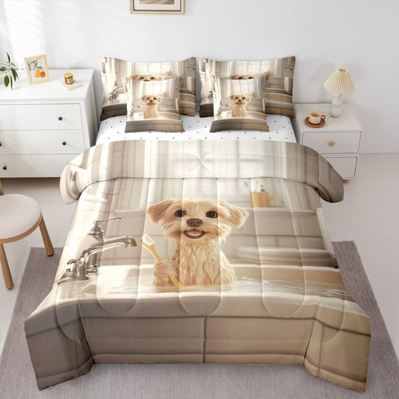 Castle Fairy Preppy Kids Cartoon Dog Twin Bedding Sets,Kawaii Animal ...