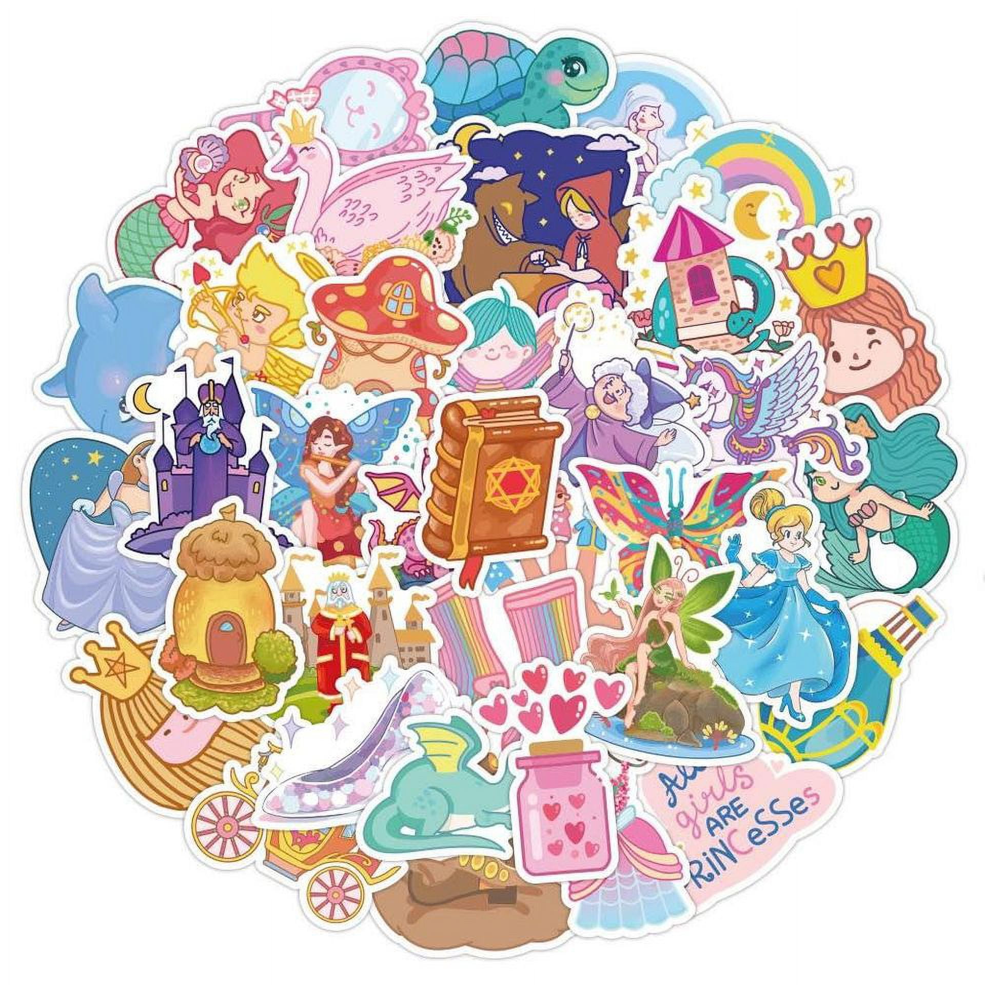 Castle Fairy Princess Stickers 50 Pcs Waterproof, Removable, Lovely ...