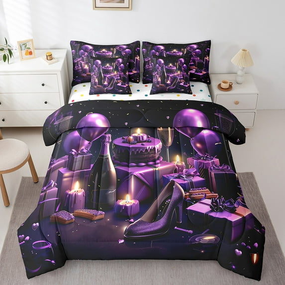 Castle Fairy Purple High Heels Twin Bedding Sets,Valentine's Day ...