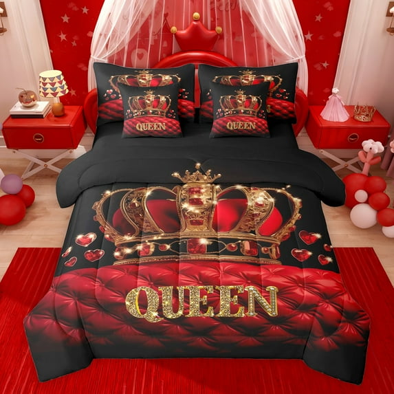Castle Fairy Queen Crystal Crown Bedding Comforter Set 7pcs for Girls ...