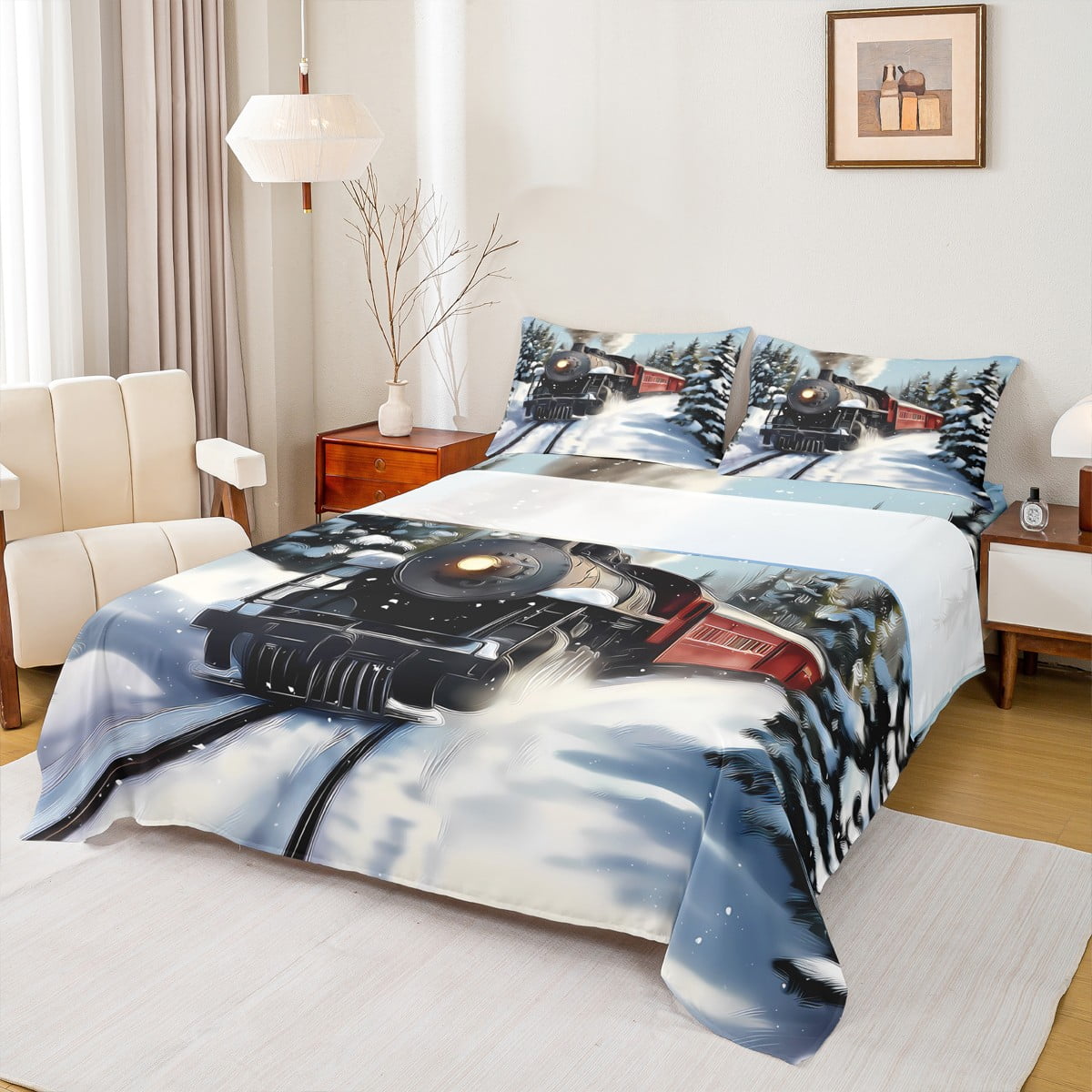 Castle Fairy Railroad Train Full Size Sheets for Children Teens,Steam ...