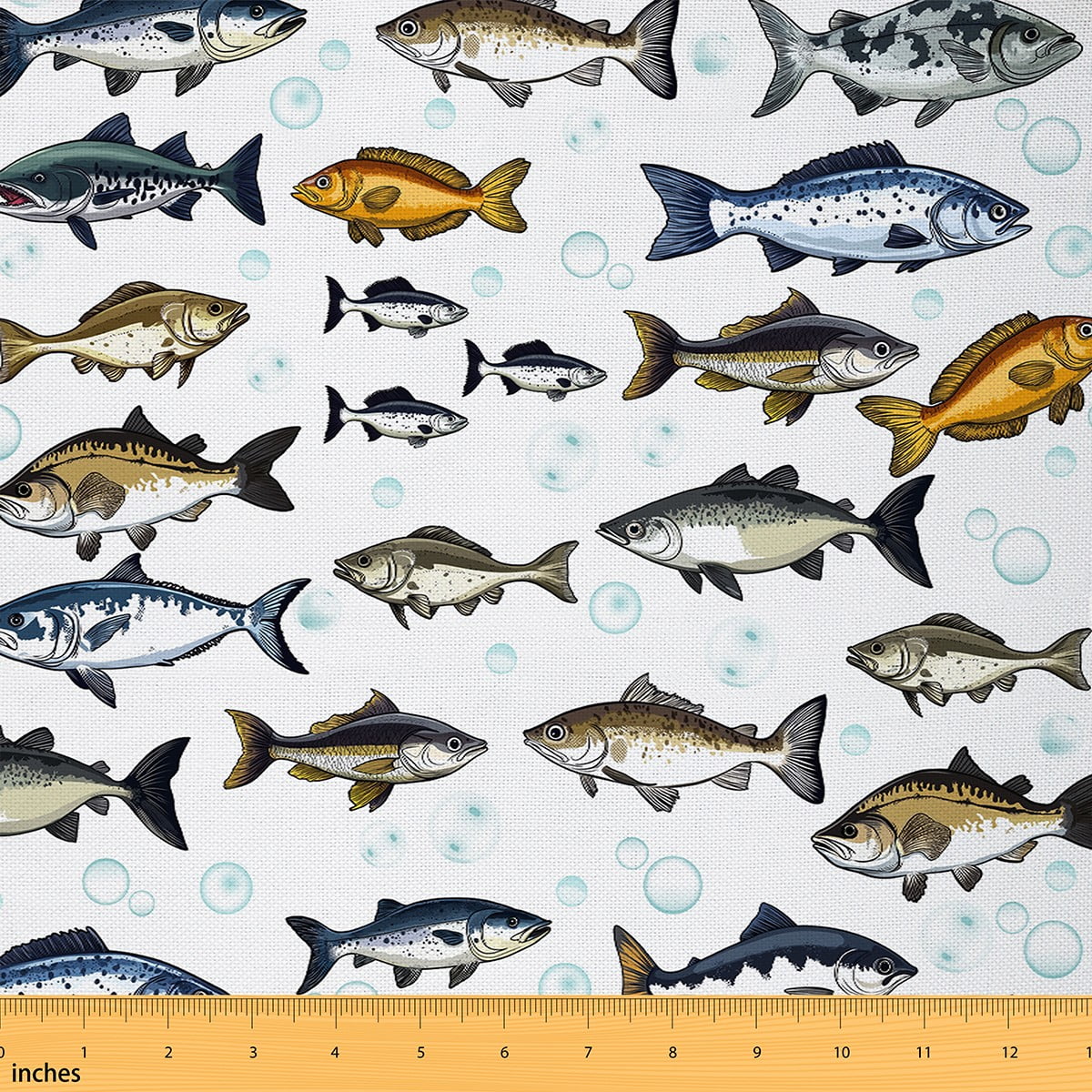 Castle Fairy River Fish Fabric by the Yard 5 Yards, Hunting and Fishing ...