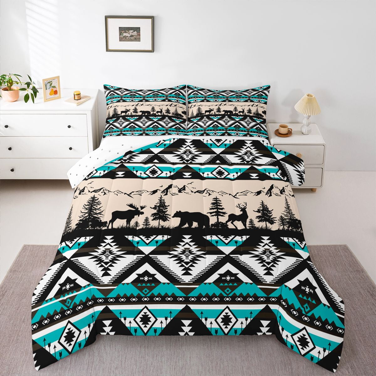 Castle Fairy Safari Deer Bear Full Size Comforter Sets 3-Piece for ...