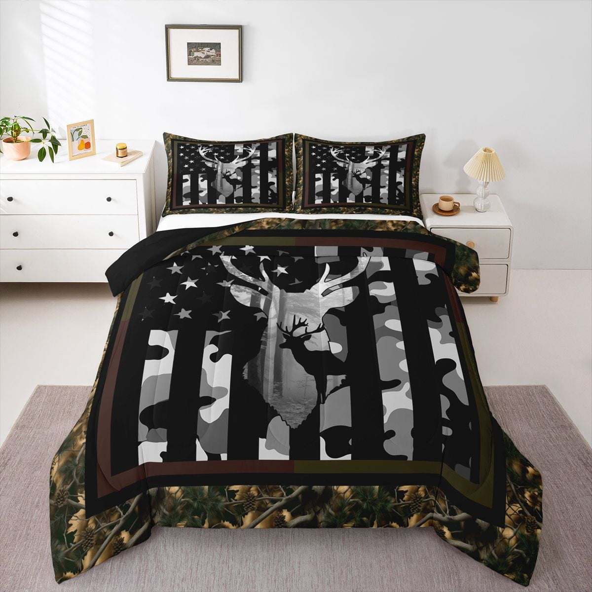 Castle Fairy Safari Deer Twin Comforter Sets,USA Flag Bedding Set ...