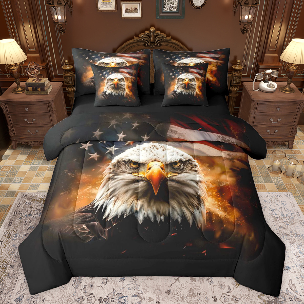 Castle Fairy Safari Eagle Bedding Comforter Set 7pcs for Boys Girls,USA ...