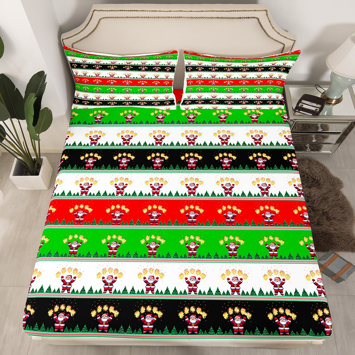 Castle Fairy Santa Claus 3pcs Twin Sheet Sets,Festival Christmas Twin ...
