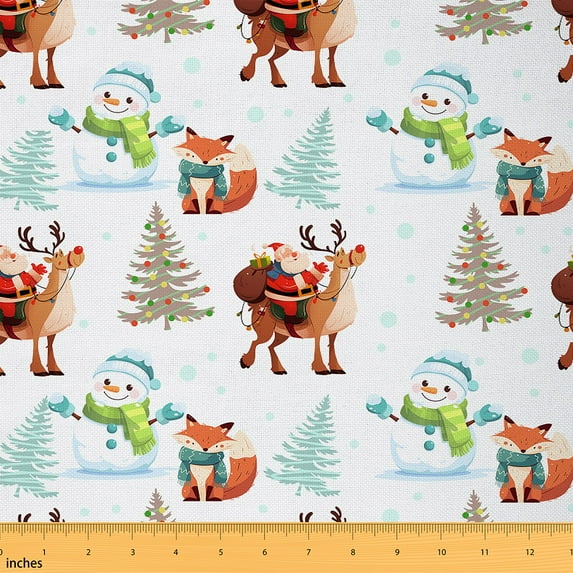 Castle Fairy Santa Claus Fabric by the Yard 1 Yard,Deer Fox Home Decor ...