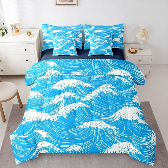Castle Fairy Sea Waves Bedding Comforter Set,Japanese Style Queen ...