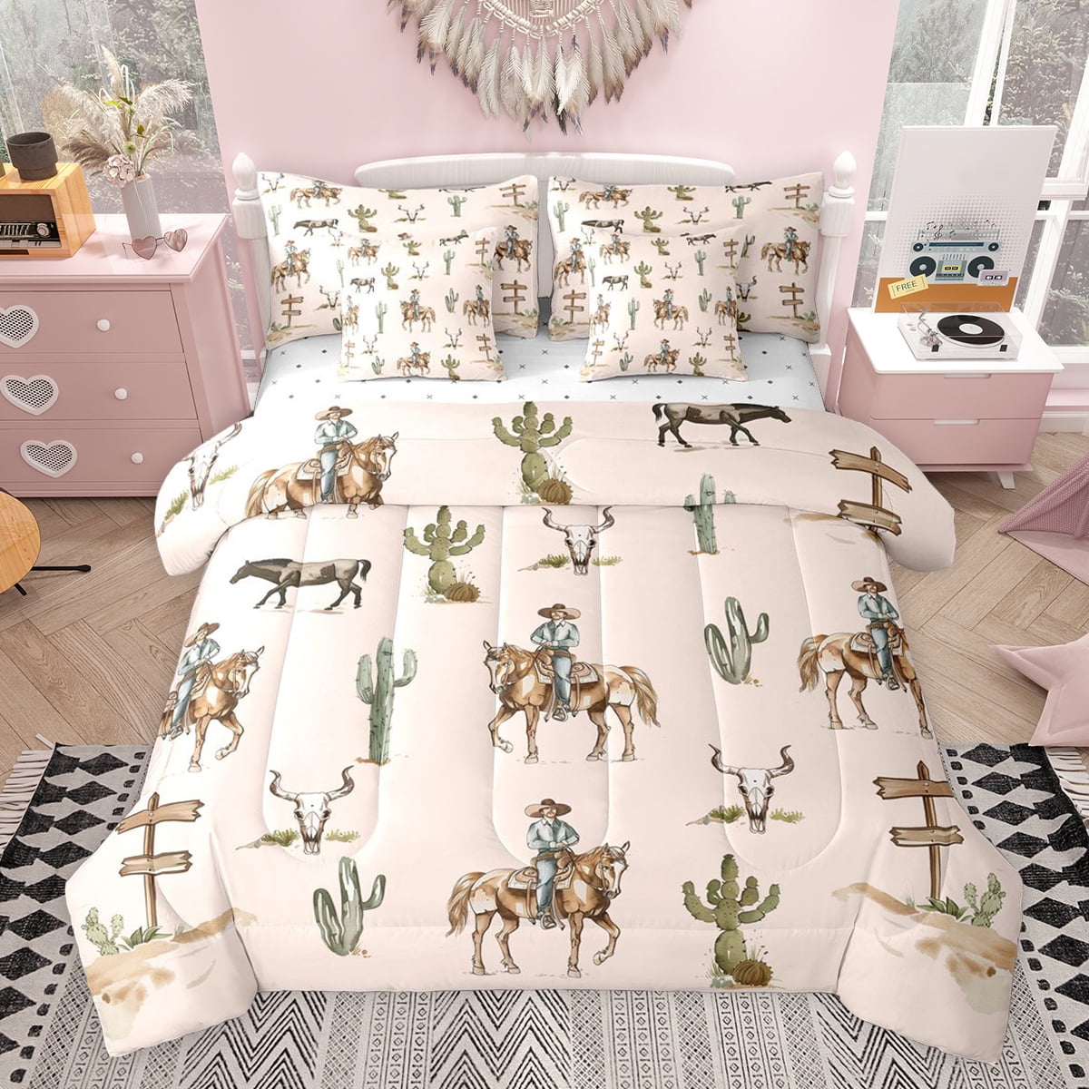 Castle Fairy Southwestern Cowboy Bedding Comforter Set 7 Pieces for ...