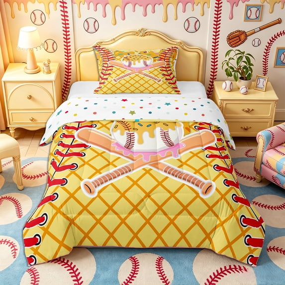 Castle Fairy Sport Baseball Bat Twin Comforter Sets 2pcs, Ice Cream ...