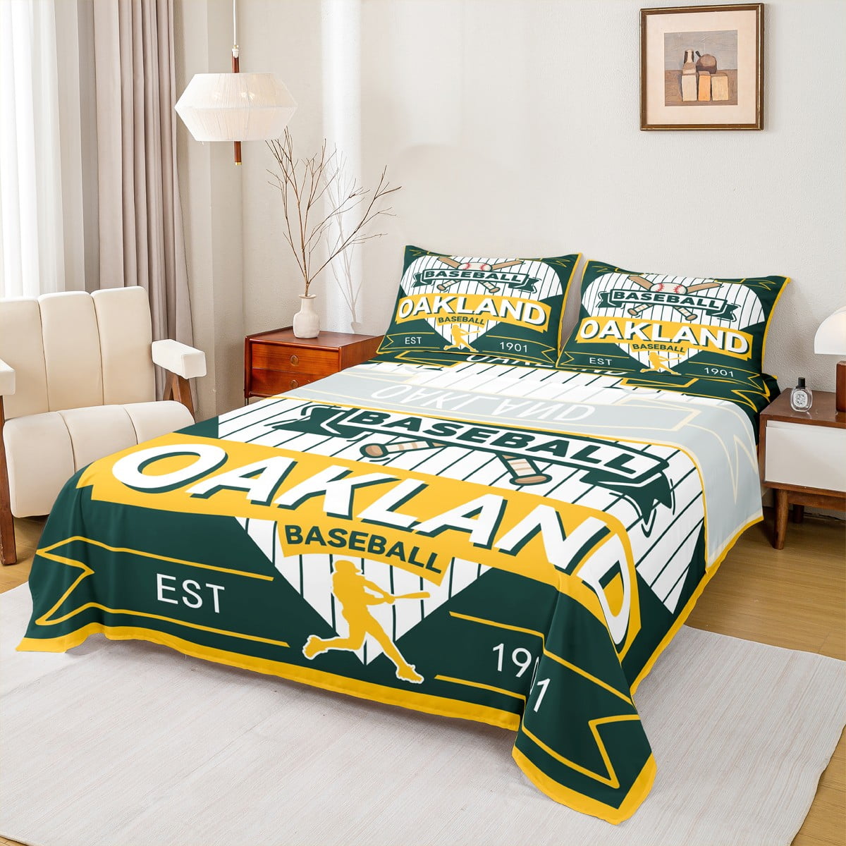 Castle Fairy Sport Baseball Boy Twin Sheet Sets,Ball Gamer Bedding ...