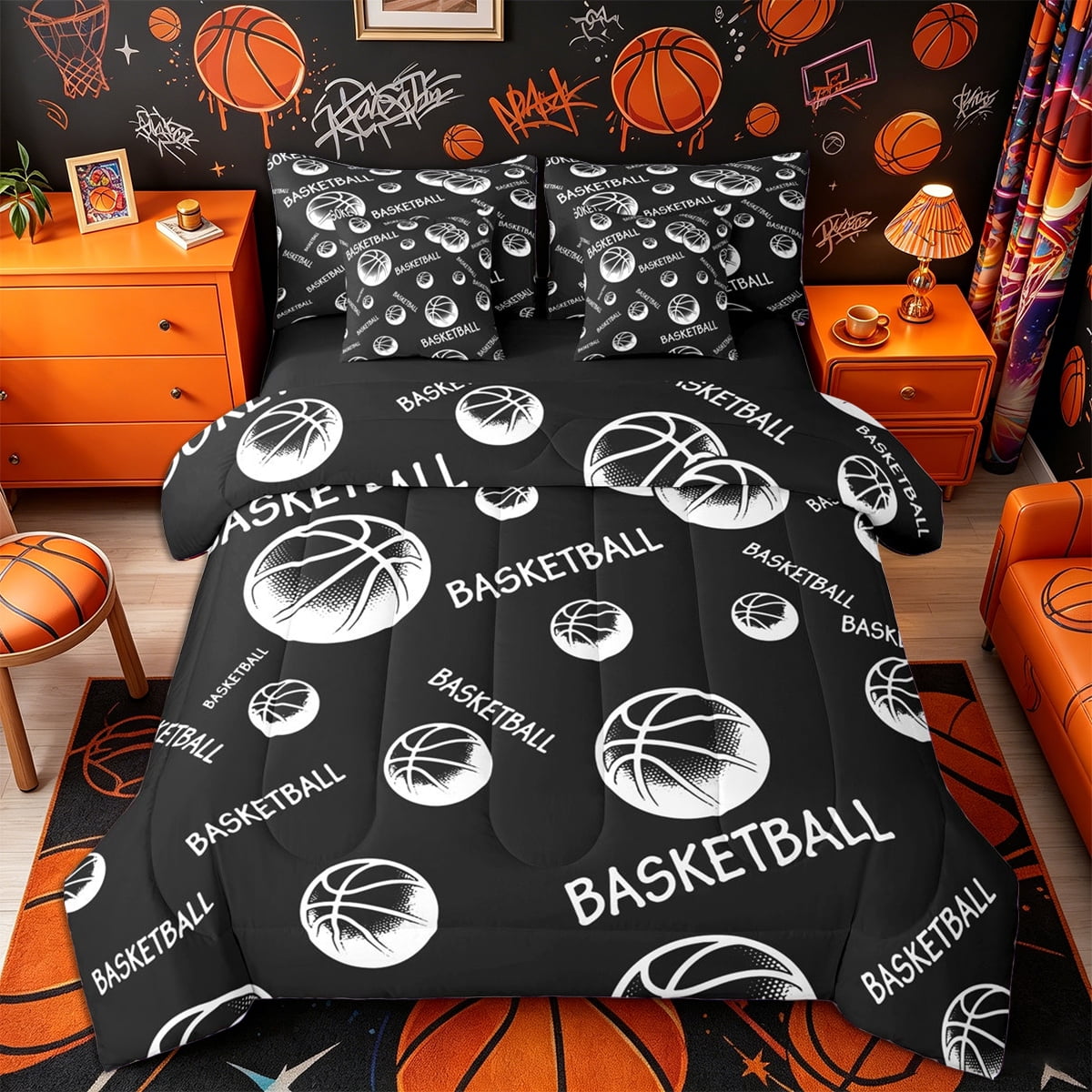 Castle Fairy Sport Basketball Full Size Bedding Sets 7 Pieces ...