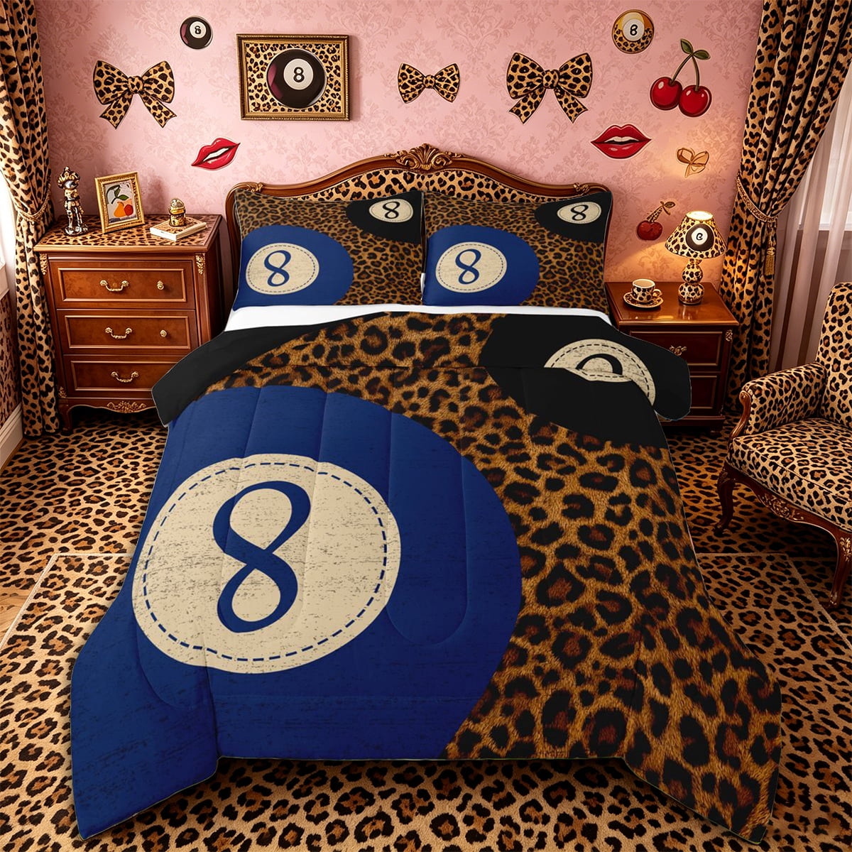 Castle Fairy Sport Billiards Full Size Comforter Sets 3-Piece, Rustic ...