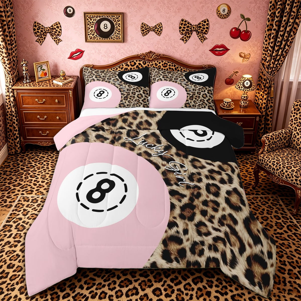 Castle Fairy Sport Billiards Queen Comforter Set 3 Pieces, Retro ...