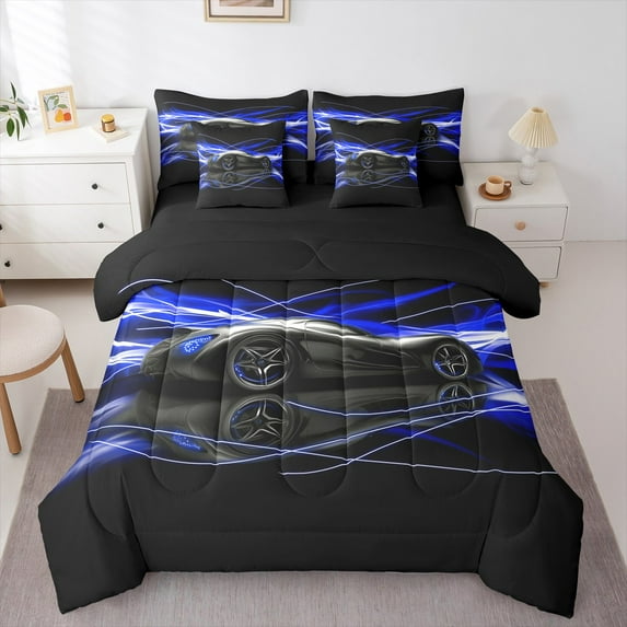 Castle Fairy Sport Car Bedding Comforter Set for Adults,Speed Race Car ...