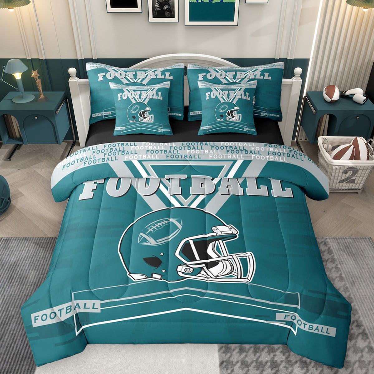 Castle Fairy Sport Football Bedding Comforter Set 7-Piece for Female ...