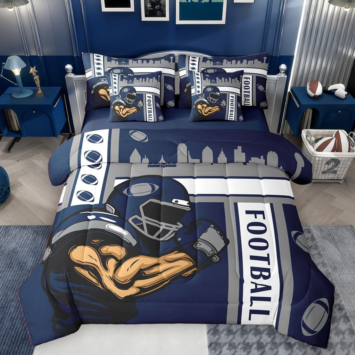 Castle Fairy Sport Football Bedding Comforter Set 7-Piece for Female ...
