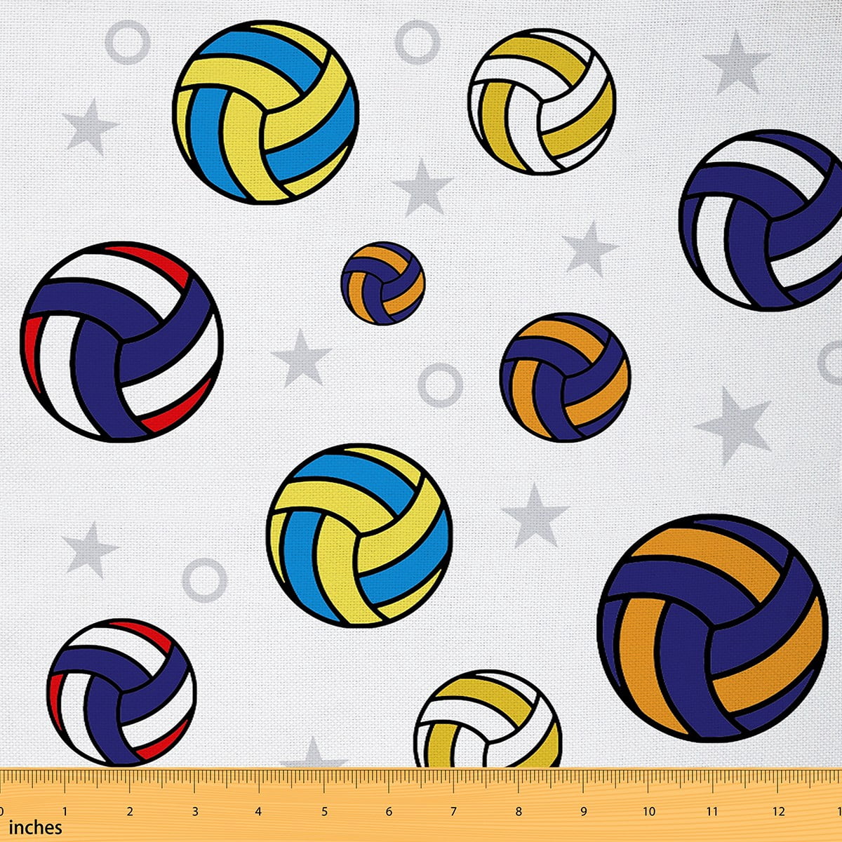 Castle Fairy Sport Volleyball Fabric by the Yard 1 Yard for Boys,Stars ...