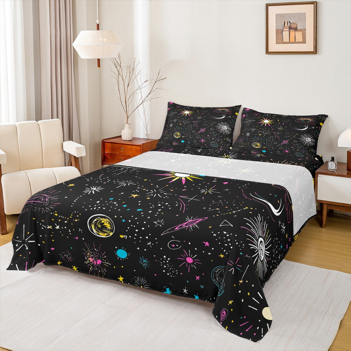 Castle Fairy Starry Sky 4-Piece Full Size Sheets,Galaxy Universe Bed ...