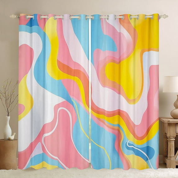 Castle Fairy Stripes Blackout Curtains Set of 2 (52x84 Each),Gradient ...