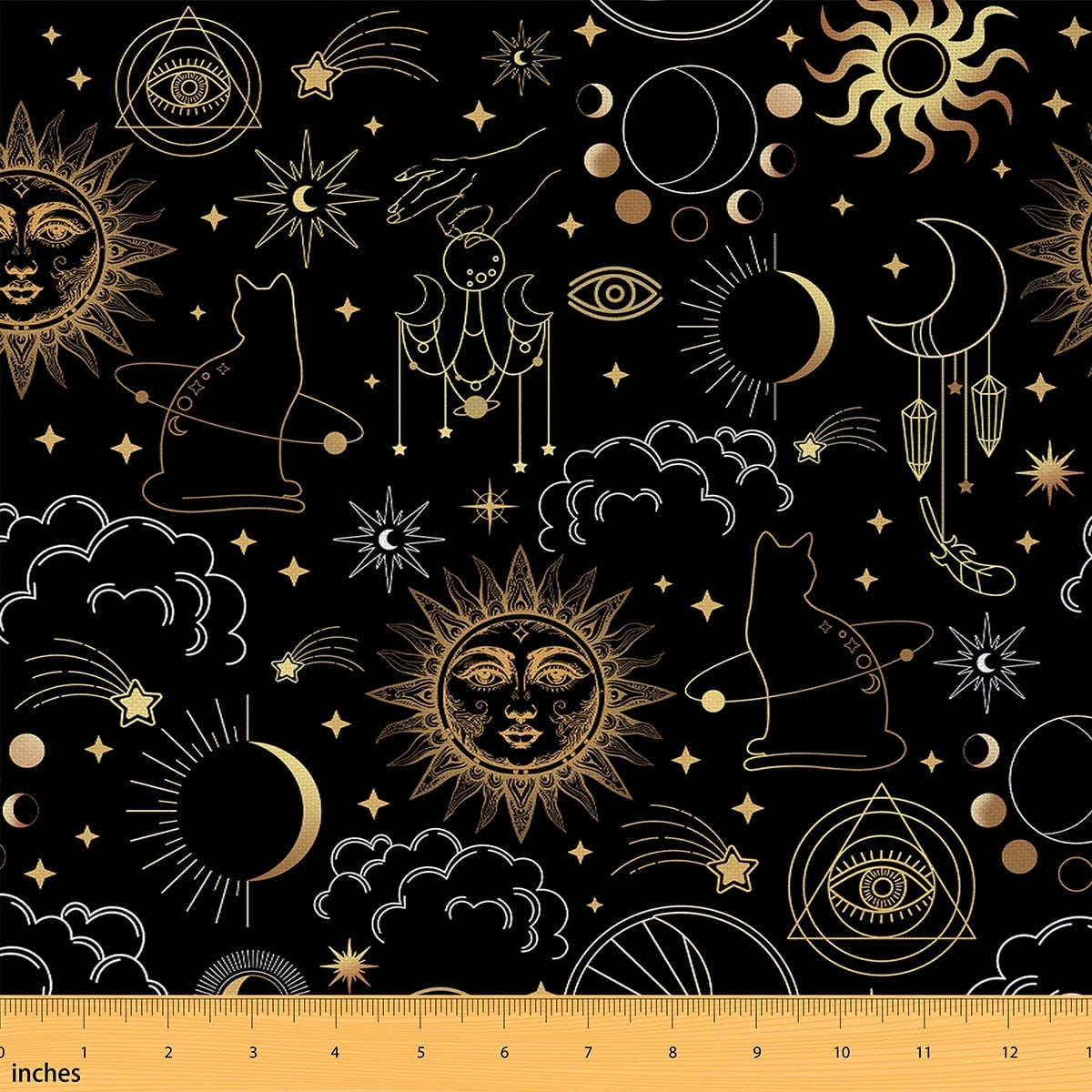 Castle Fairy Sun Moon Fabric by the Yard 10 Yard,Starry Sky Room Decor ...