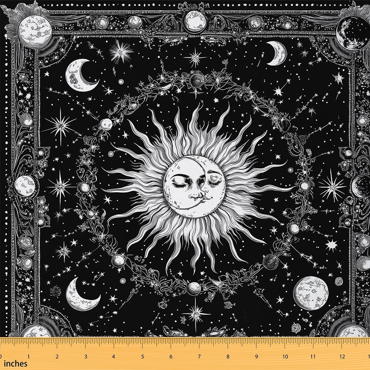 Castle Fairy Sun Moon Fabric by the Yard 10 Yard,Bohemian Theme Room ...
