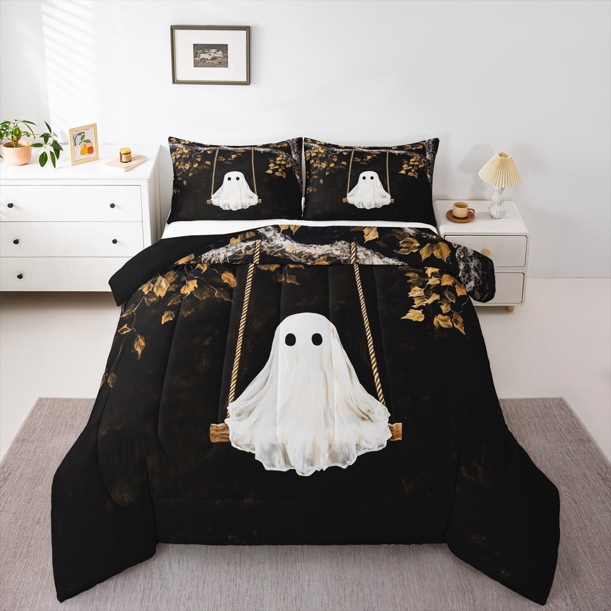Castle Fairy Swinging Ghost 3-Piece Full Size Comforter Sets,Tree ...