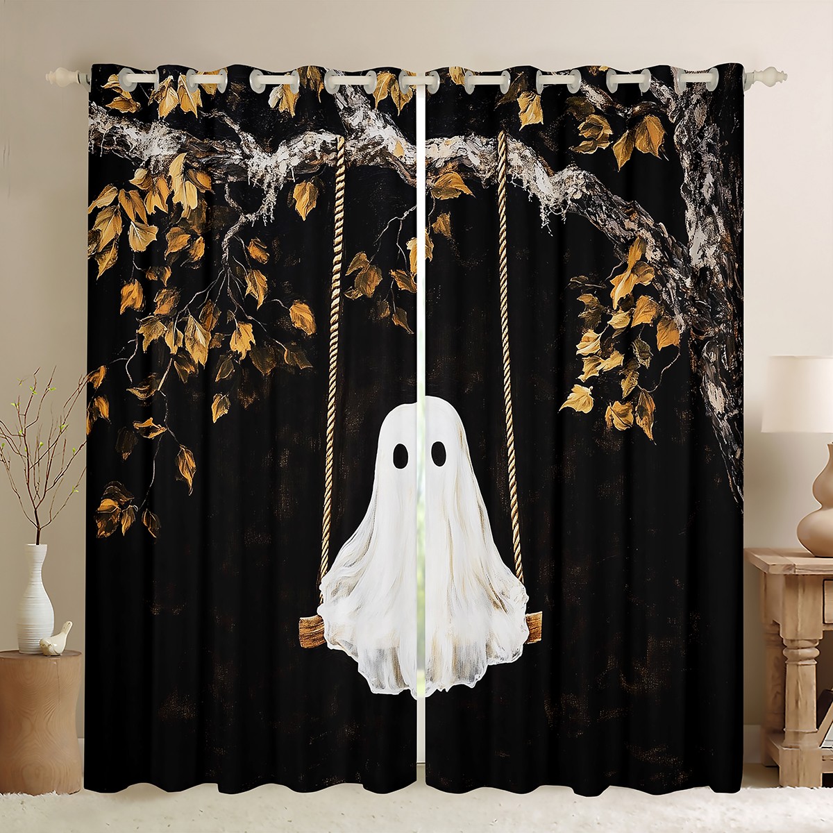 Castle Fairy Swinging Ghost Blackout Curtains Set of 2 (52x84 Each ...