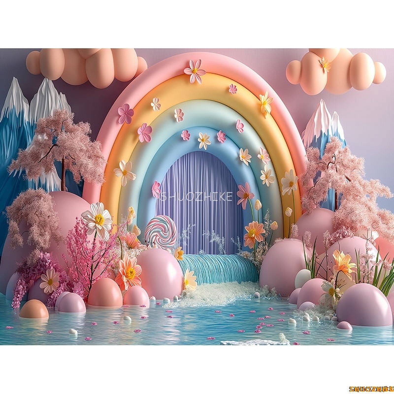 Castle Fairy Tale Candy Balloons Arch Photography Backdrops Props ...
