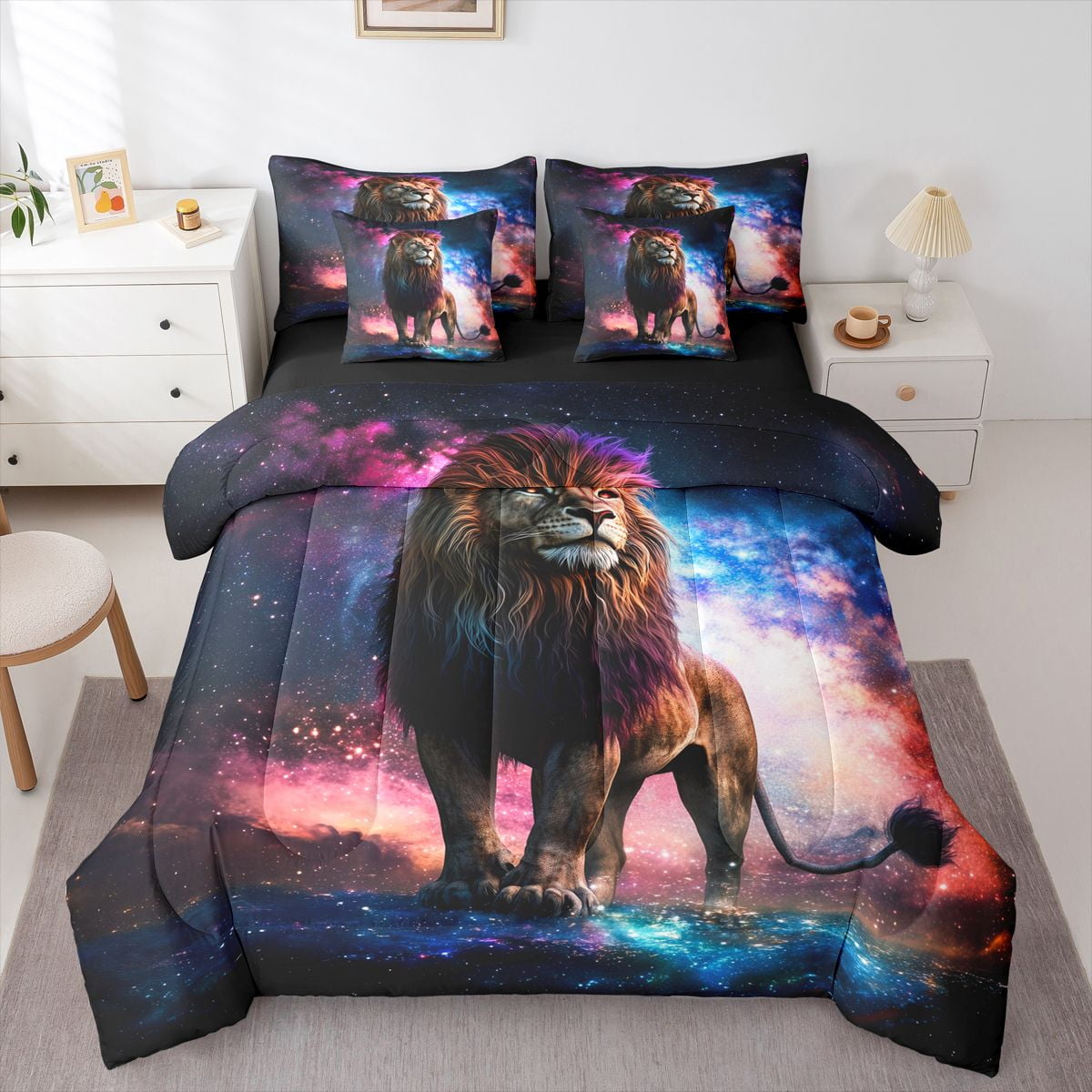 Castle Fairy Teenagers Animal Lion Bedding Comforter Set,Cosmos ...